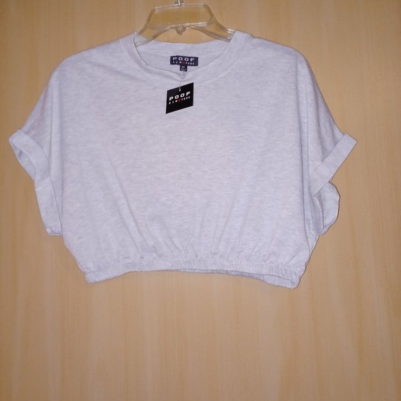 Poof Couture | Shirts & Tops | Juniors Grey Crop Top | Poshmark